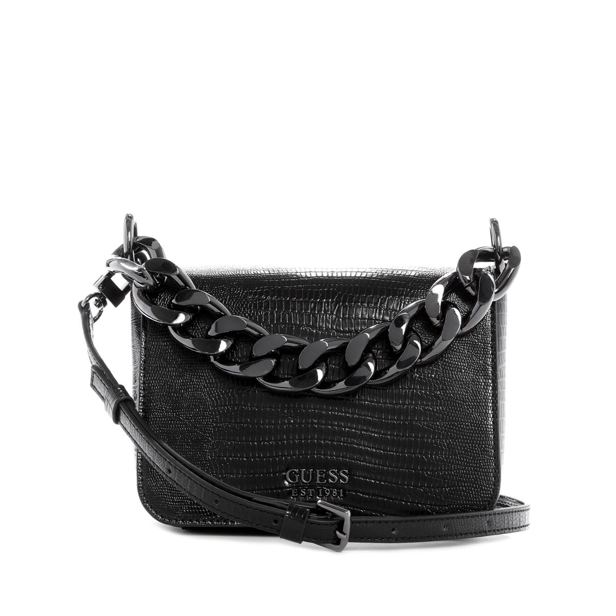 Buy Guess Black Textured Tullia Mini Sling Bag Online