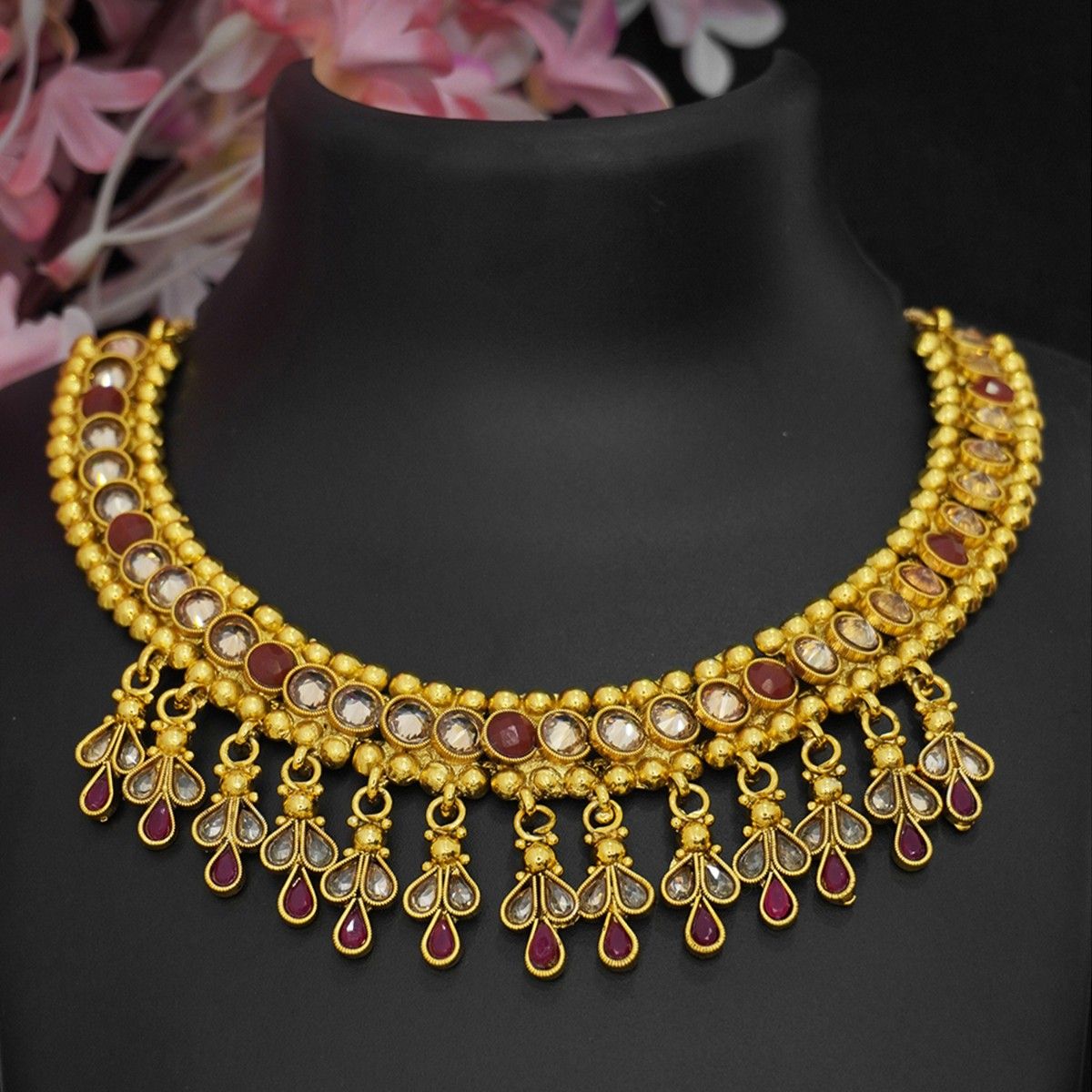 Buy Niscka Traditional 18k Gold Plated American Diamond Ad And Cz