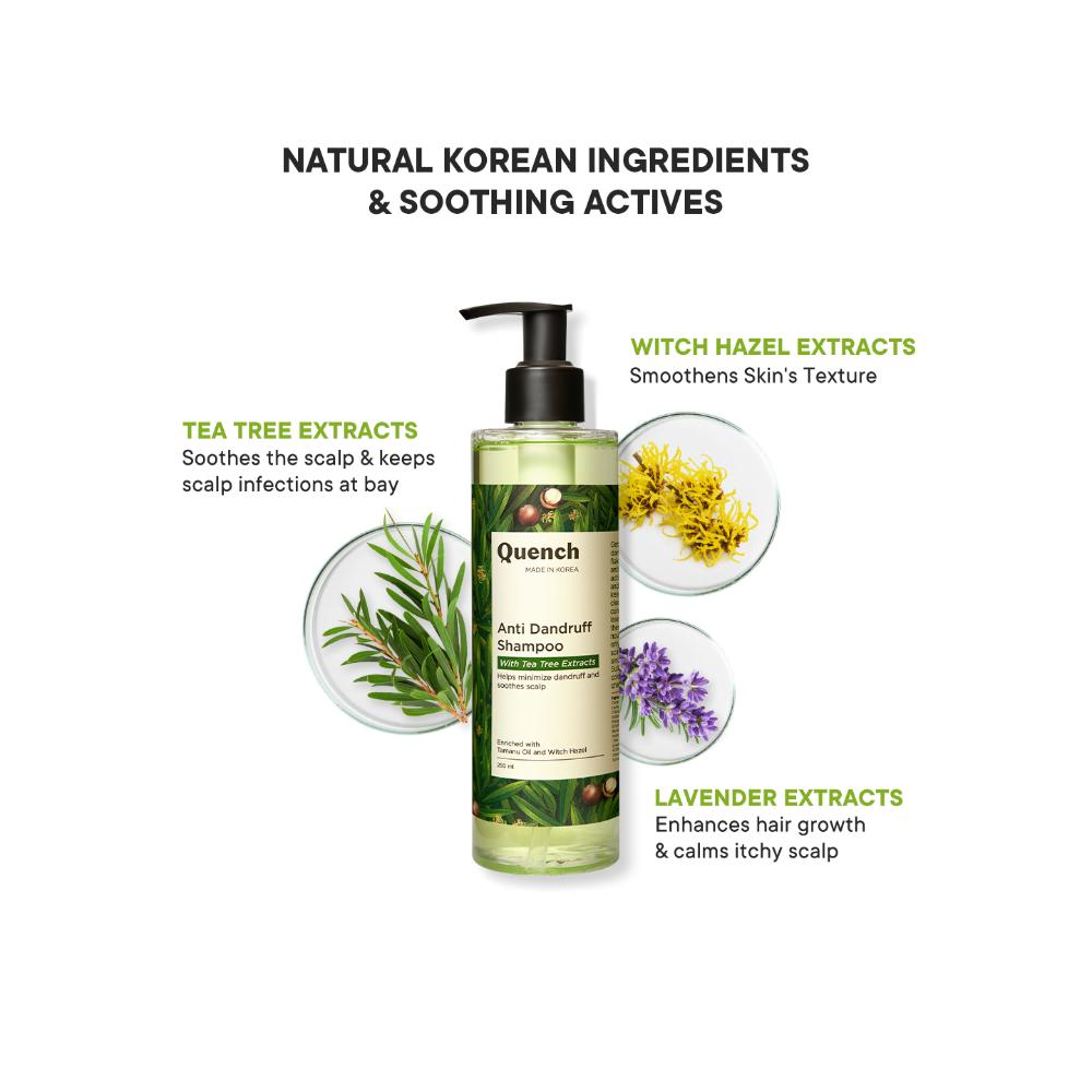 Buy Quench Anti Dandruff Shampoo With Tea Tree Extracts For Itchy & Dry ...