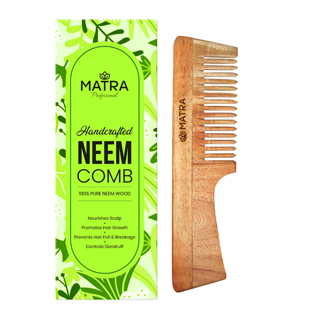 Buy Matra Professional Pure Neem Wooden Comb with Handle Online