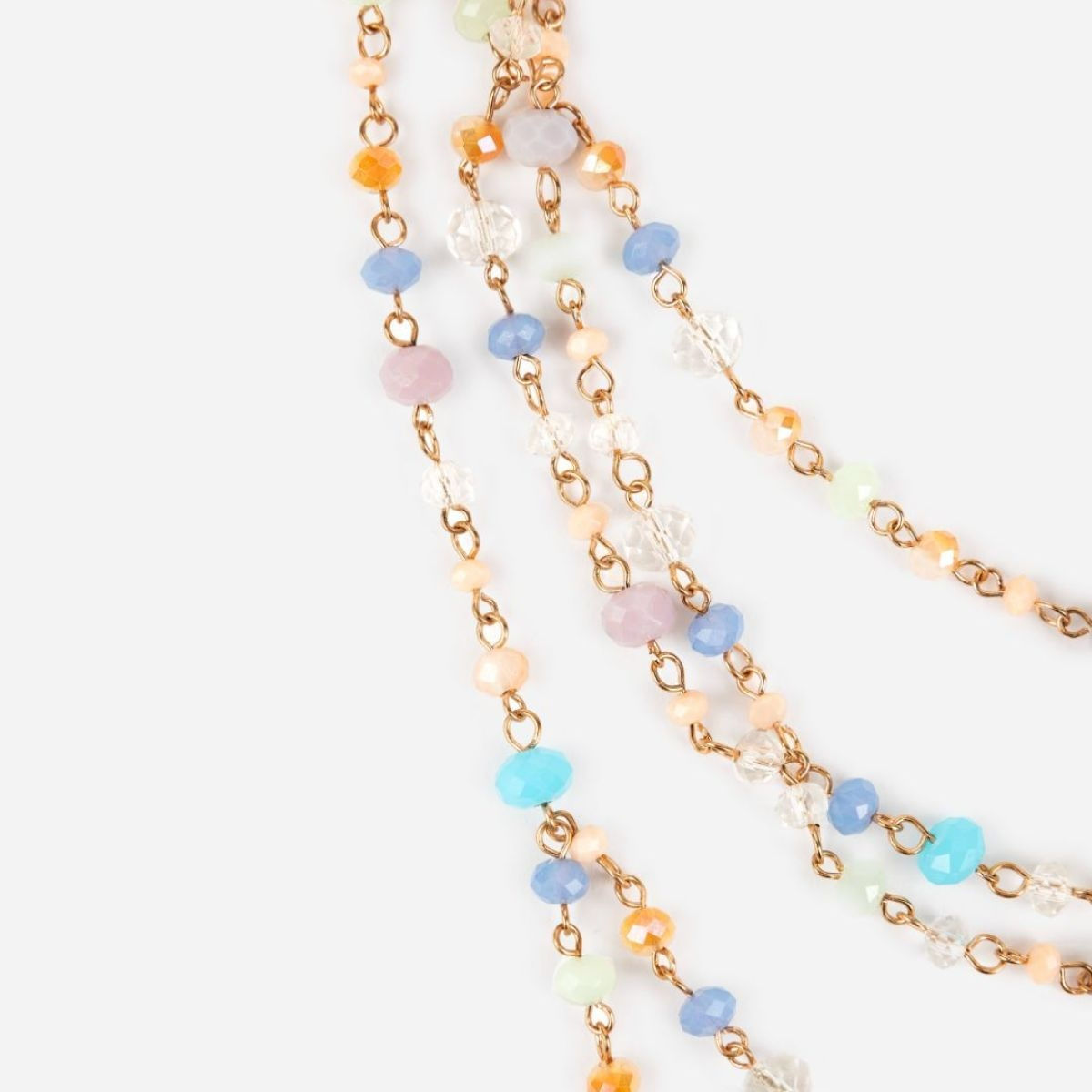 Buy PRITA Multi-Color Beaded Link Layered Gold Plated Necklace Online