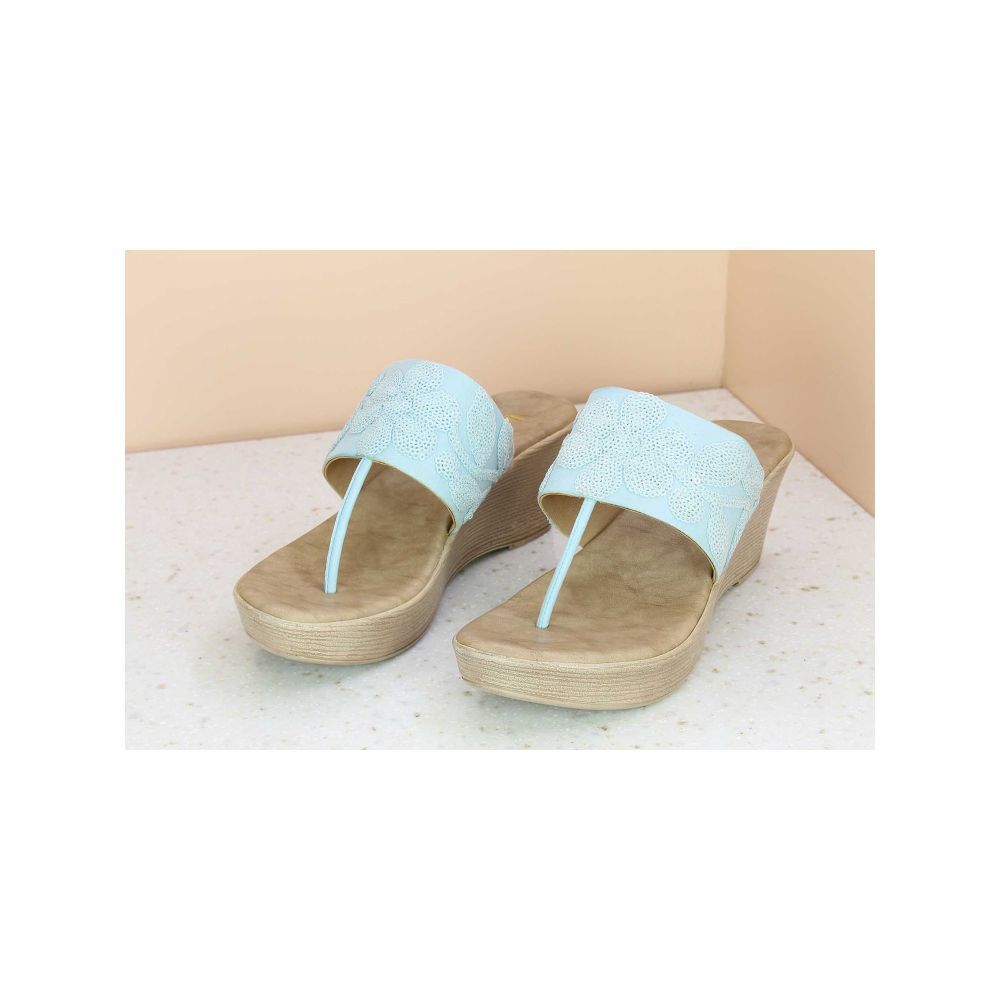 Buy Inc.5 Printed Light Blue Wedges Online