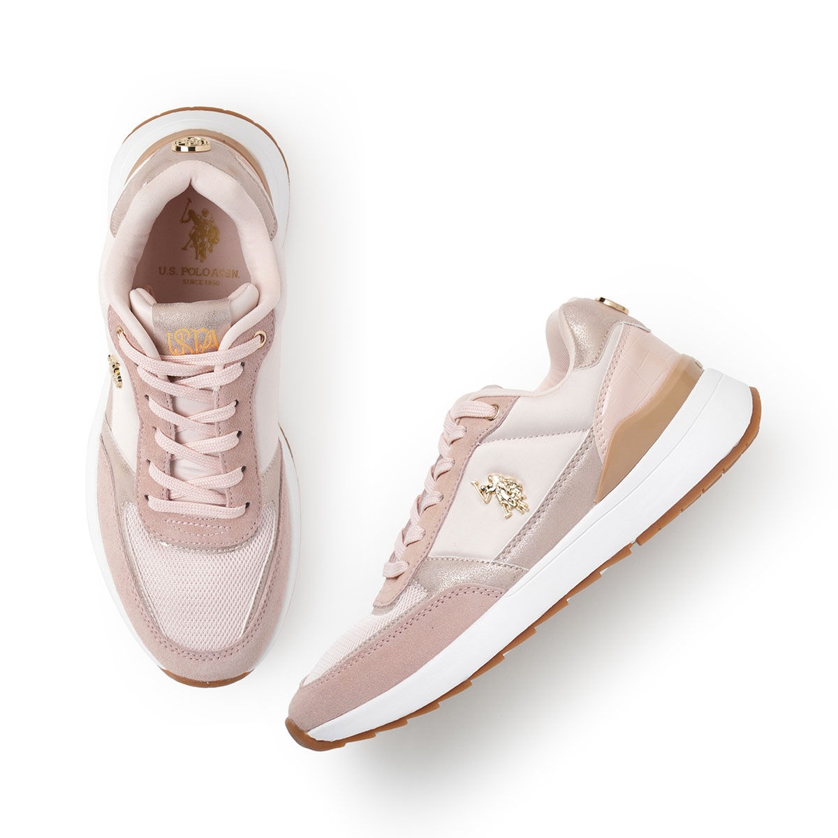 Buy U.S. POLO ASSN. Women Carrie Light Pink Sneakers Online