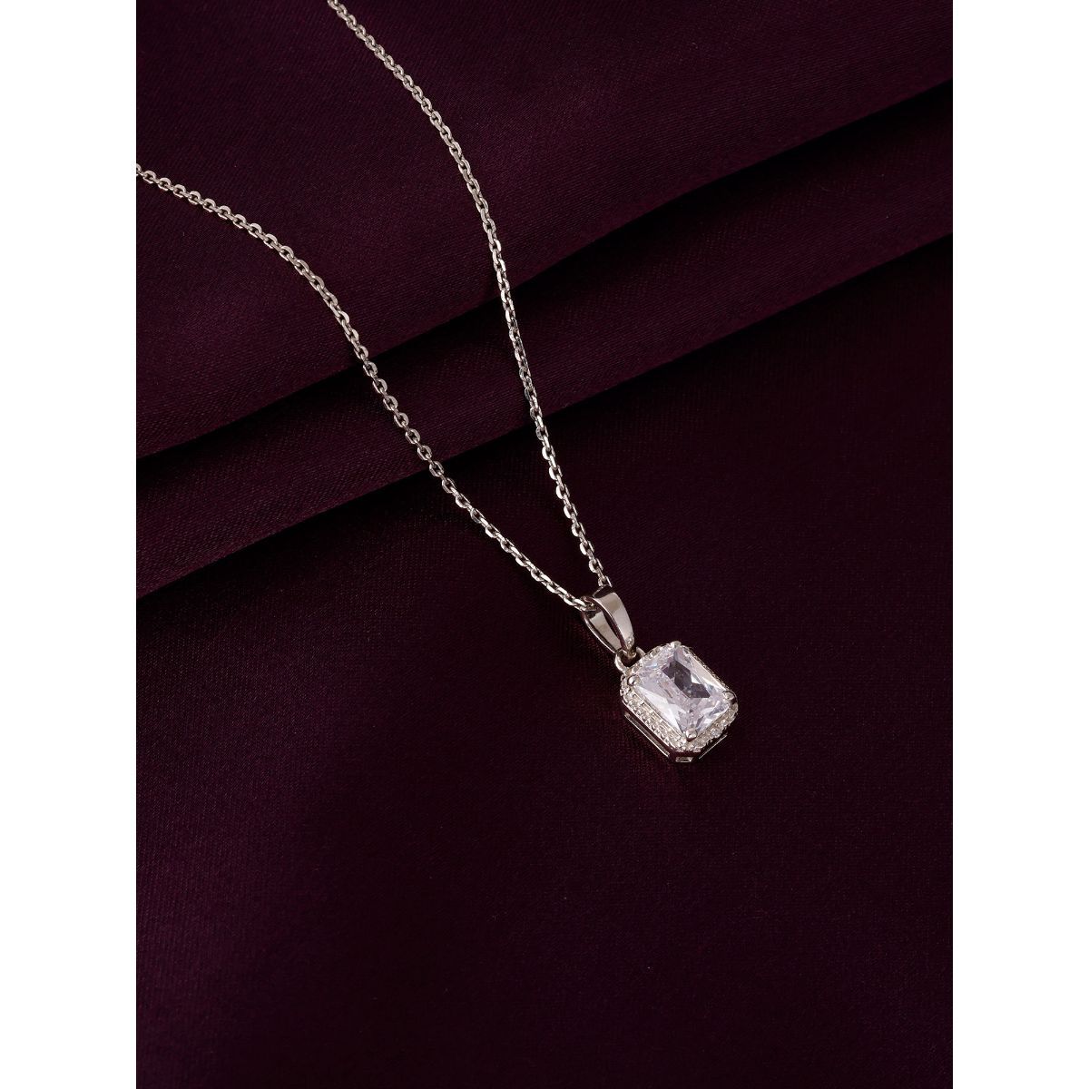 Buy GIVA Sterling Silver Classic Love Story Pendant With Link Chain For ...