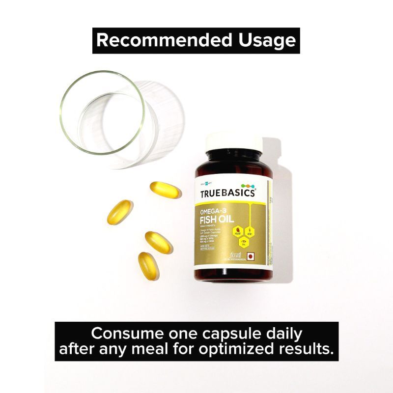 TrueBasics Omega-3 Fish Oil Triple Strength Capsules: Buy TrueBasics ...