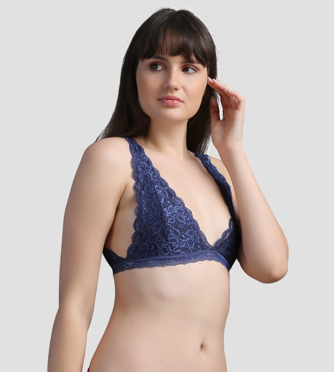 Buy N Gal Lace Non Padded Bridal Bralettes Bra Blue Online