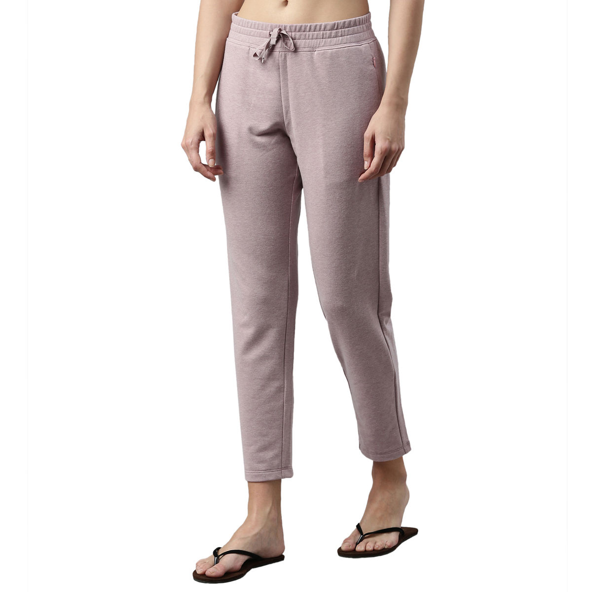 Buy Enamor Essentials Womens E060-Slim Fit Mid Rise French Terry Ankle Length Lounge Pants ...