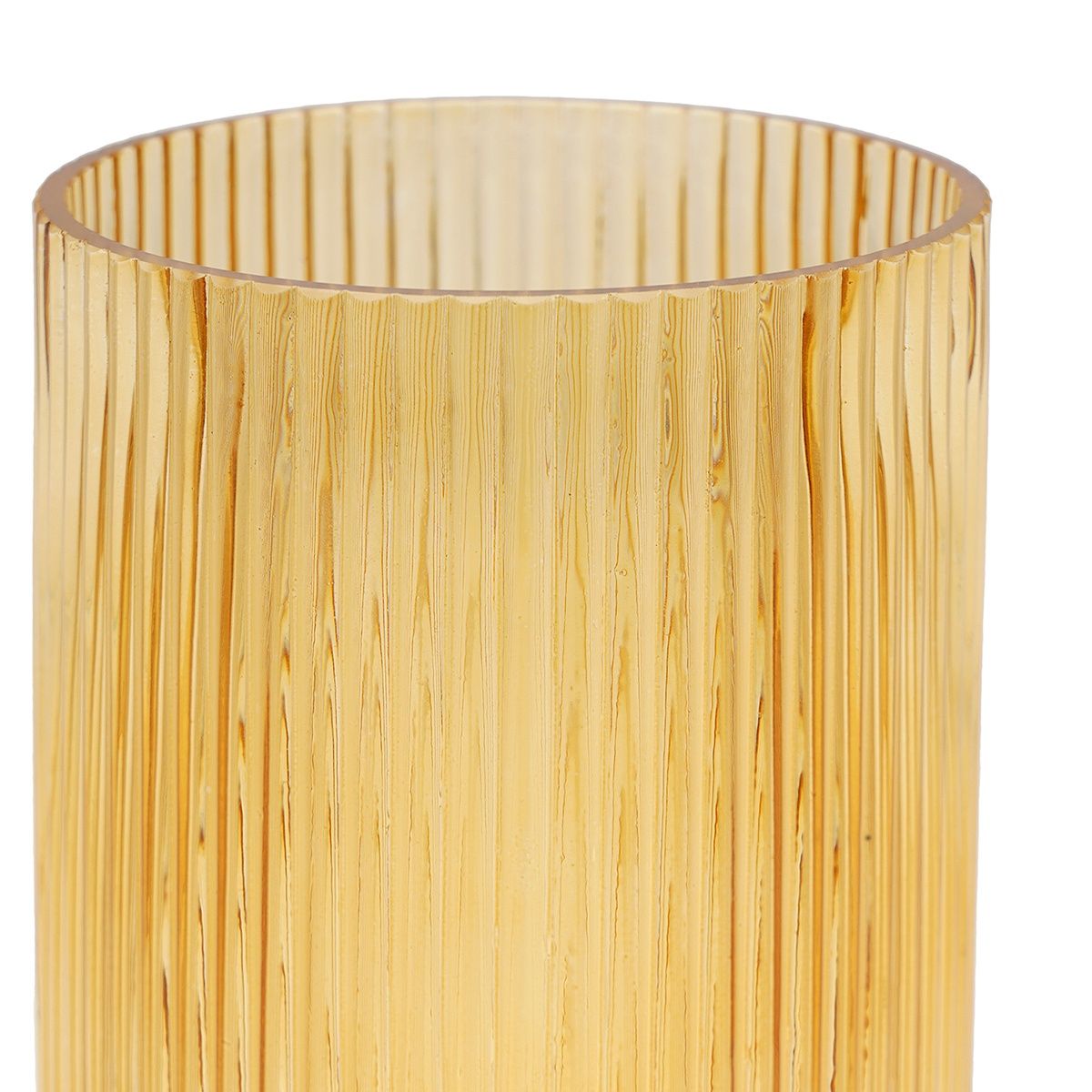 Buy Pure Home + Living Light Brown Ribbed Texture Glass Vase Online