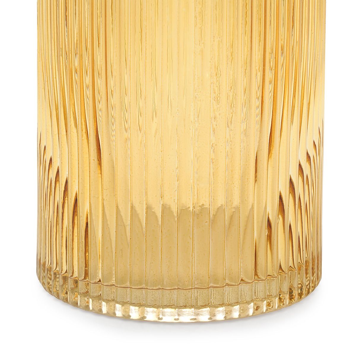 Buy Pure Home + Living Light Brown Ribbed Texture Glass Vase Online