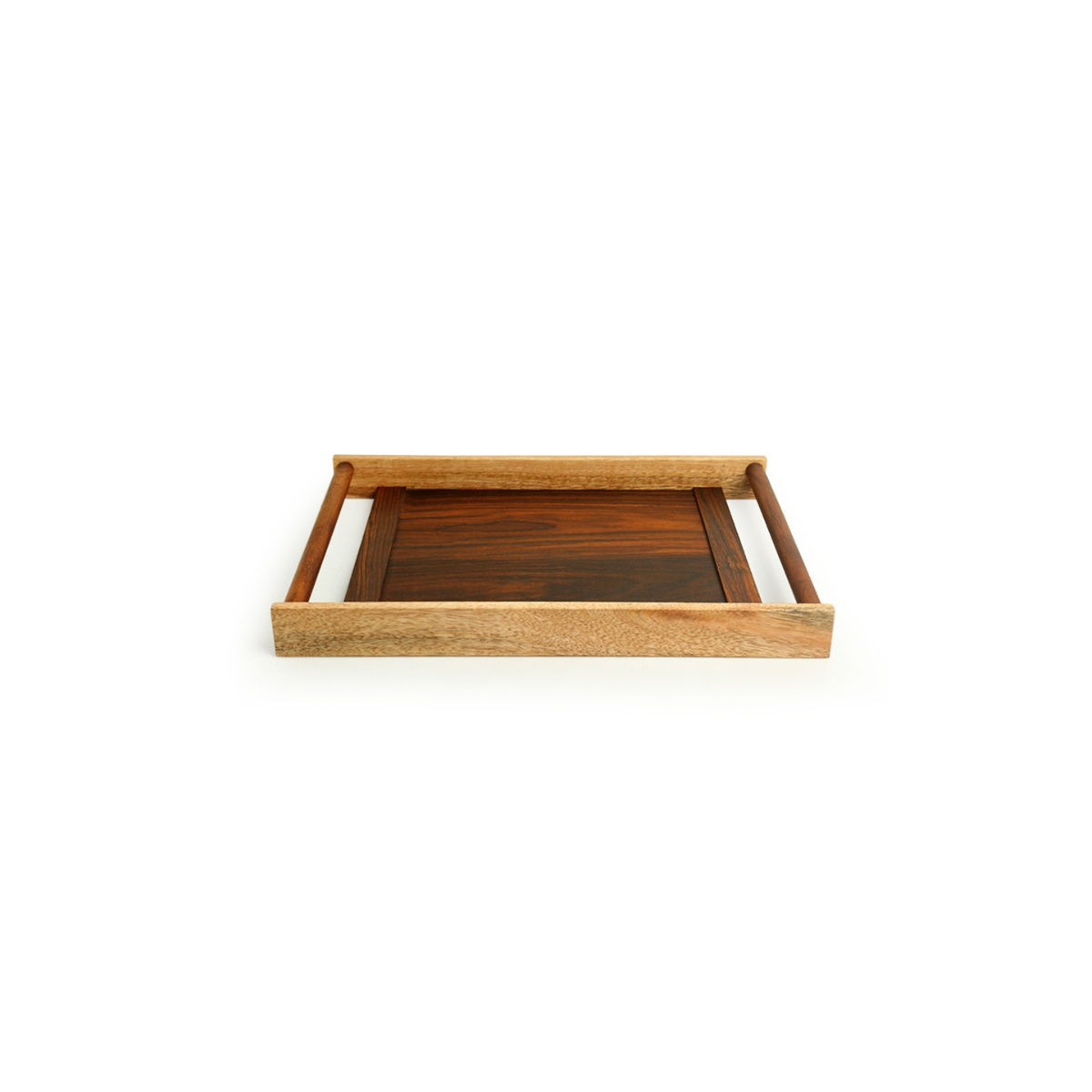 Buy ExclusiveLane Woodland Wonders' Handcrafted Serving Tray In Mango & Sheesham Wood Online