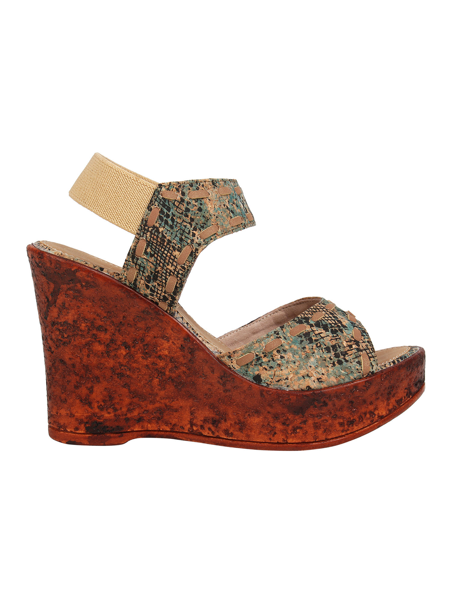 Buy CATWALK Beige Printed Wedges Online