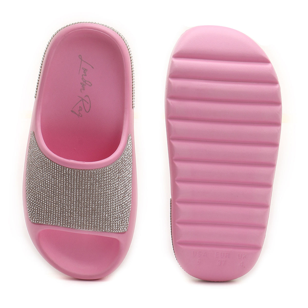 Buy London Rag Embellished Pink Sliders Online