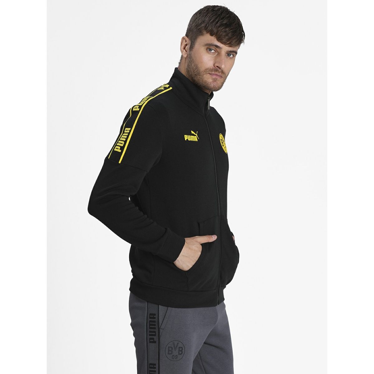 Buy Puma Bvb Ftblculture Mens Black Football Track Jacket Online
