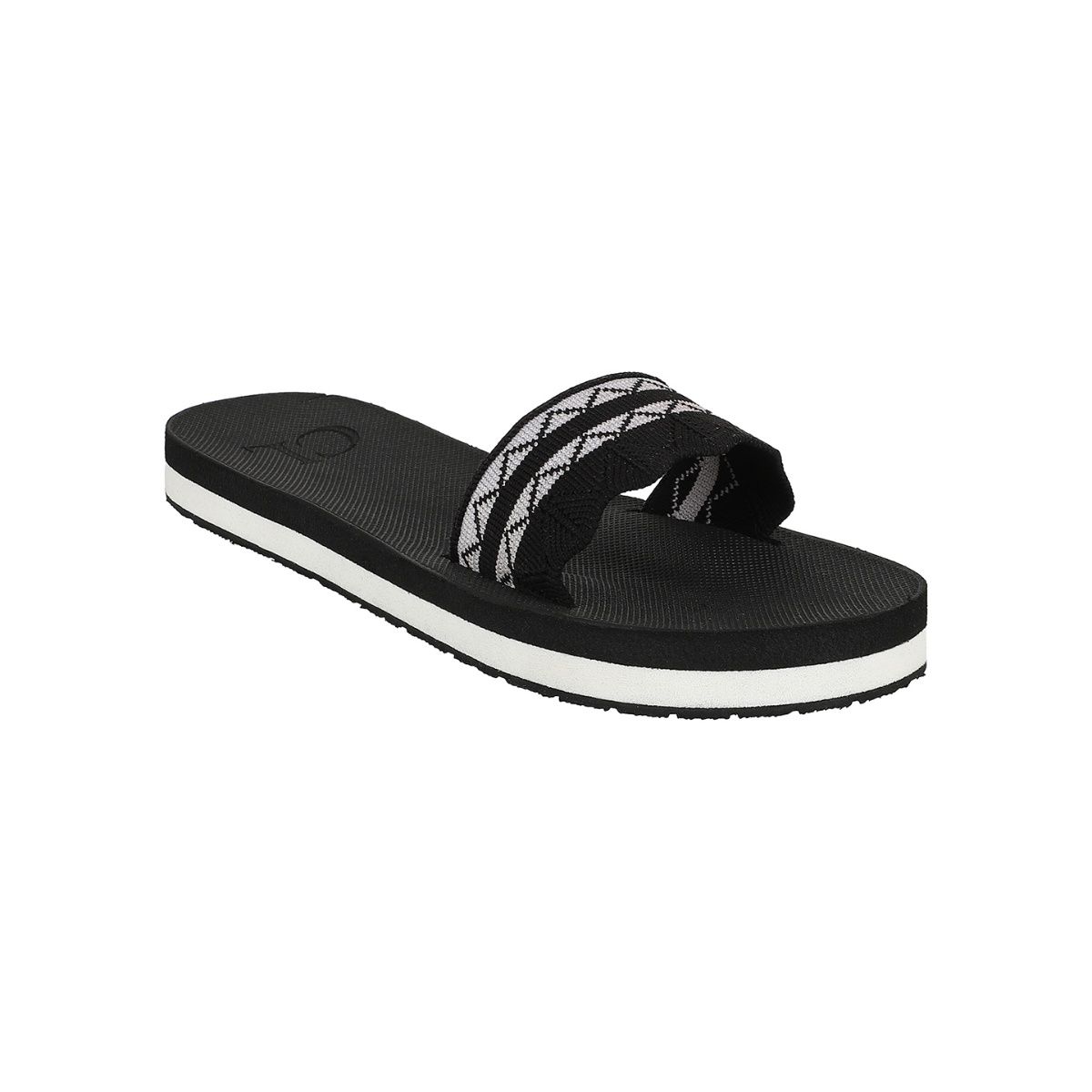 Buy Carlton London Black Women Stripes Sliders Online