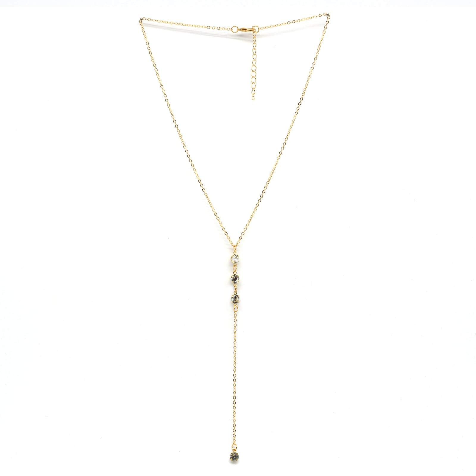 Joker & Witch Rhinestones Studded Gold Y Necklace: Buy Joker & Witch ...