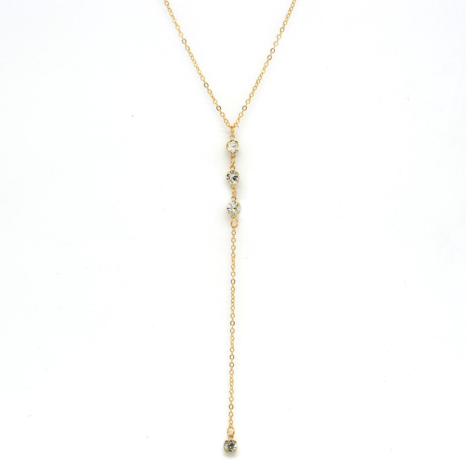 Joker & Witch Rhinestones Studded Gold Y Necklace: Buy Joker & Witch ...