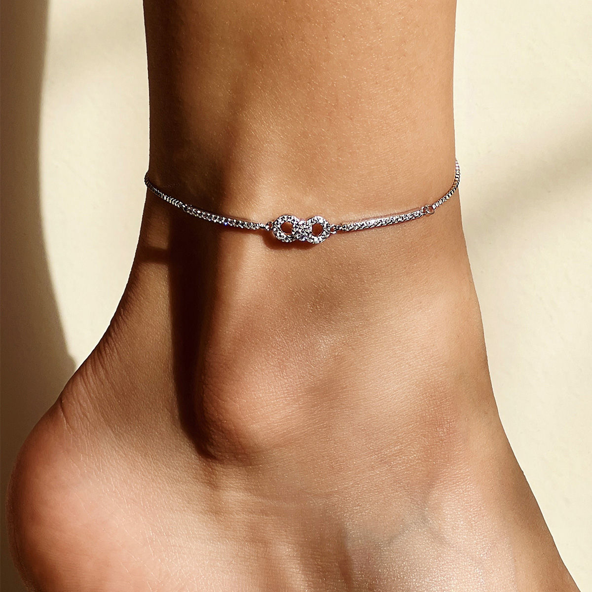Buy Dew by PB Dainty Silver Infinity Anklet Online