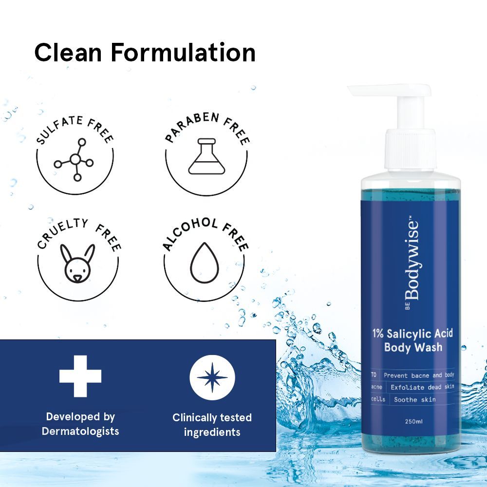 Be Bodywise 1% Salicylic Acid Body Wash - Prevents Body Acne - SLS ...