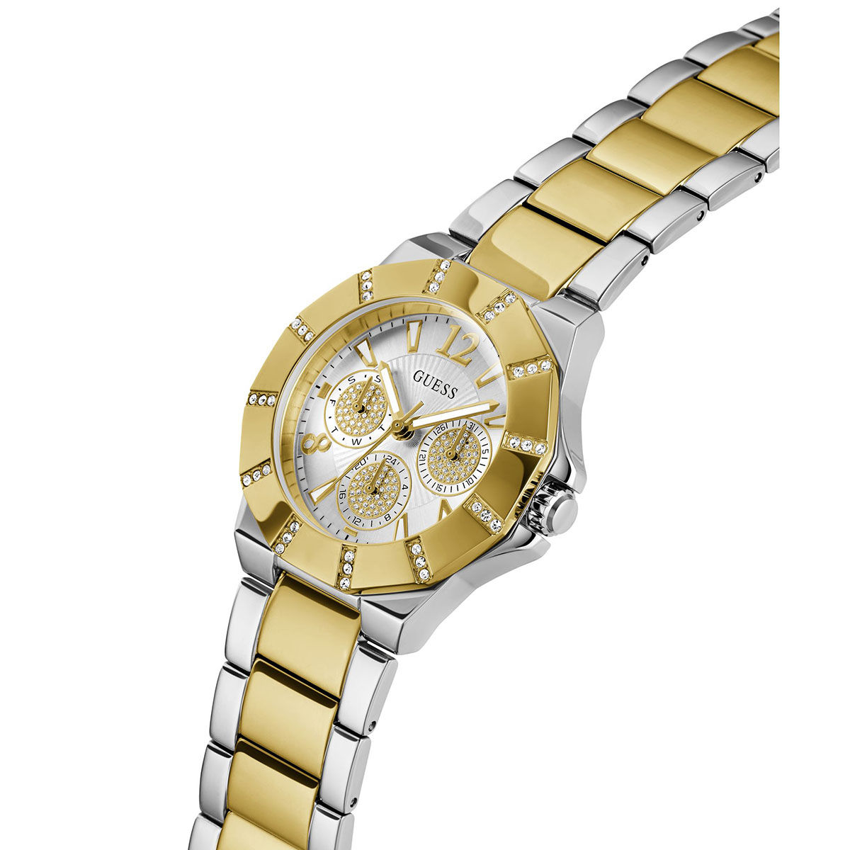Buy Guess Women Silver Round Stainless Steel Dial Analog Watch ...