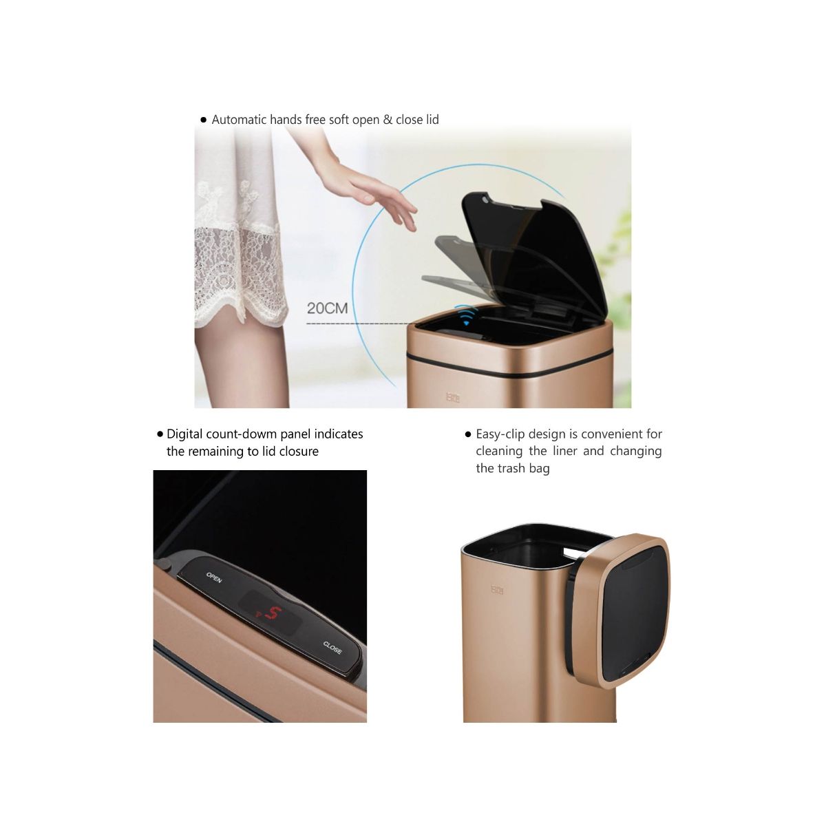 Buy OBSESSIONS Fingerprint Resistant Sensor Dustbin with Liner, 6 ...