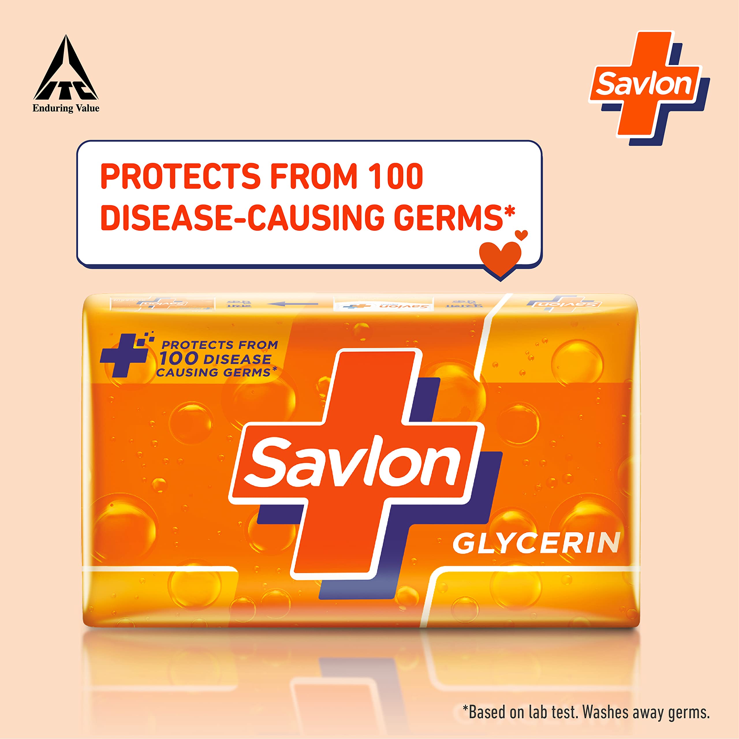 Savlon Moisturizing Glycerin Soap bar (Pack of 5) with Germ Protection ...