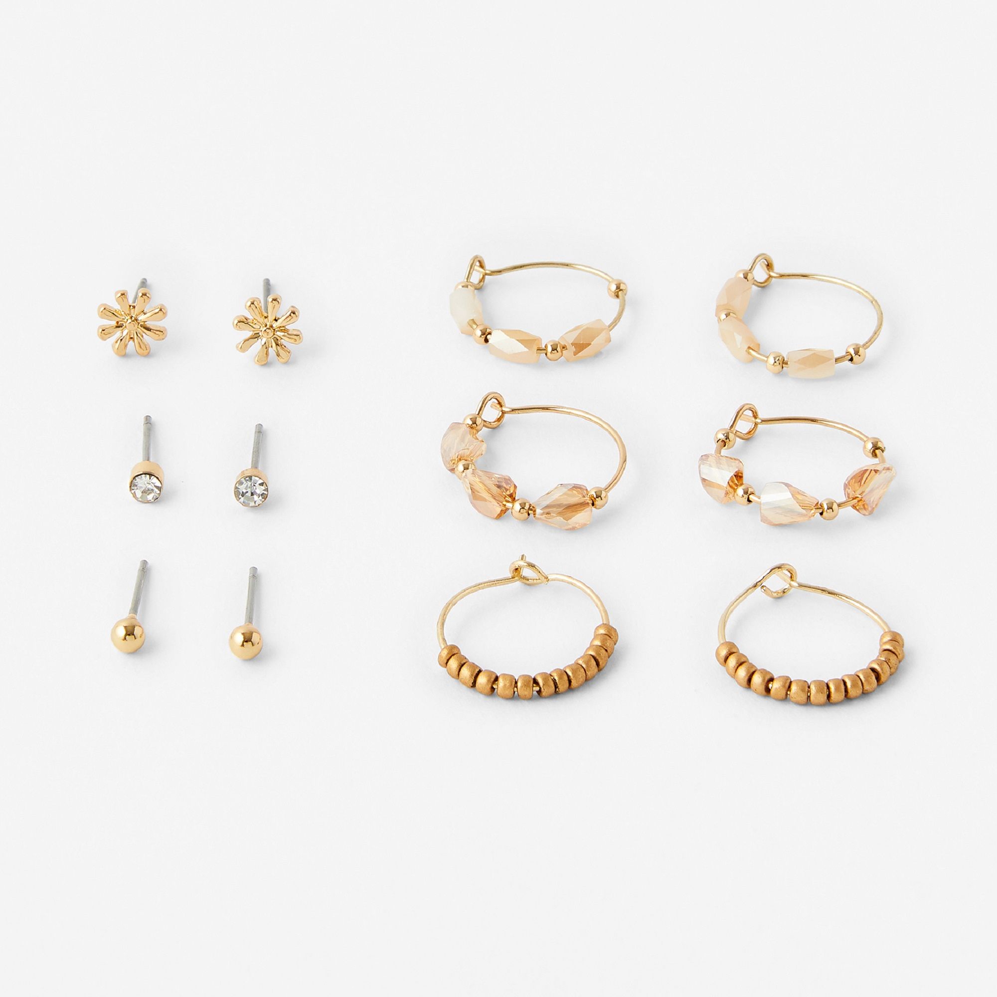 Accessorize London Women's 6 Pack Pretty Stud Earring Set: Buy ...