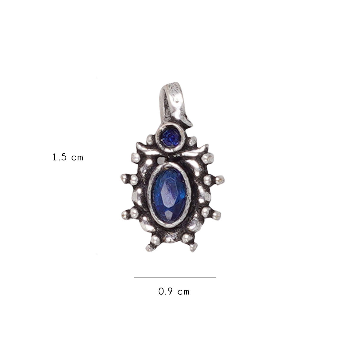 Buy Teejh Parthavi Blue Stone Nose Pin Online