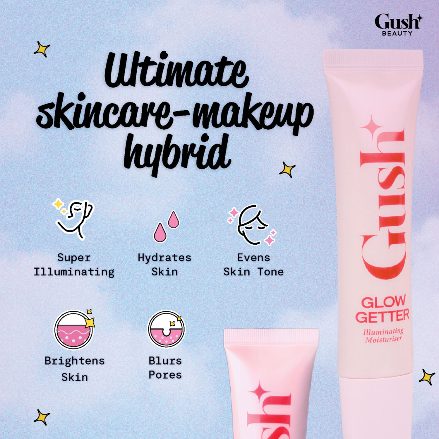 Gush Beauty 3 In 1 Illuminating Moisturizer + Primer + Strobe Cream ...