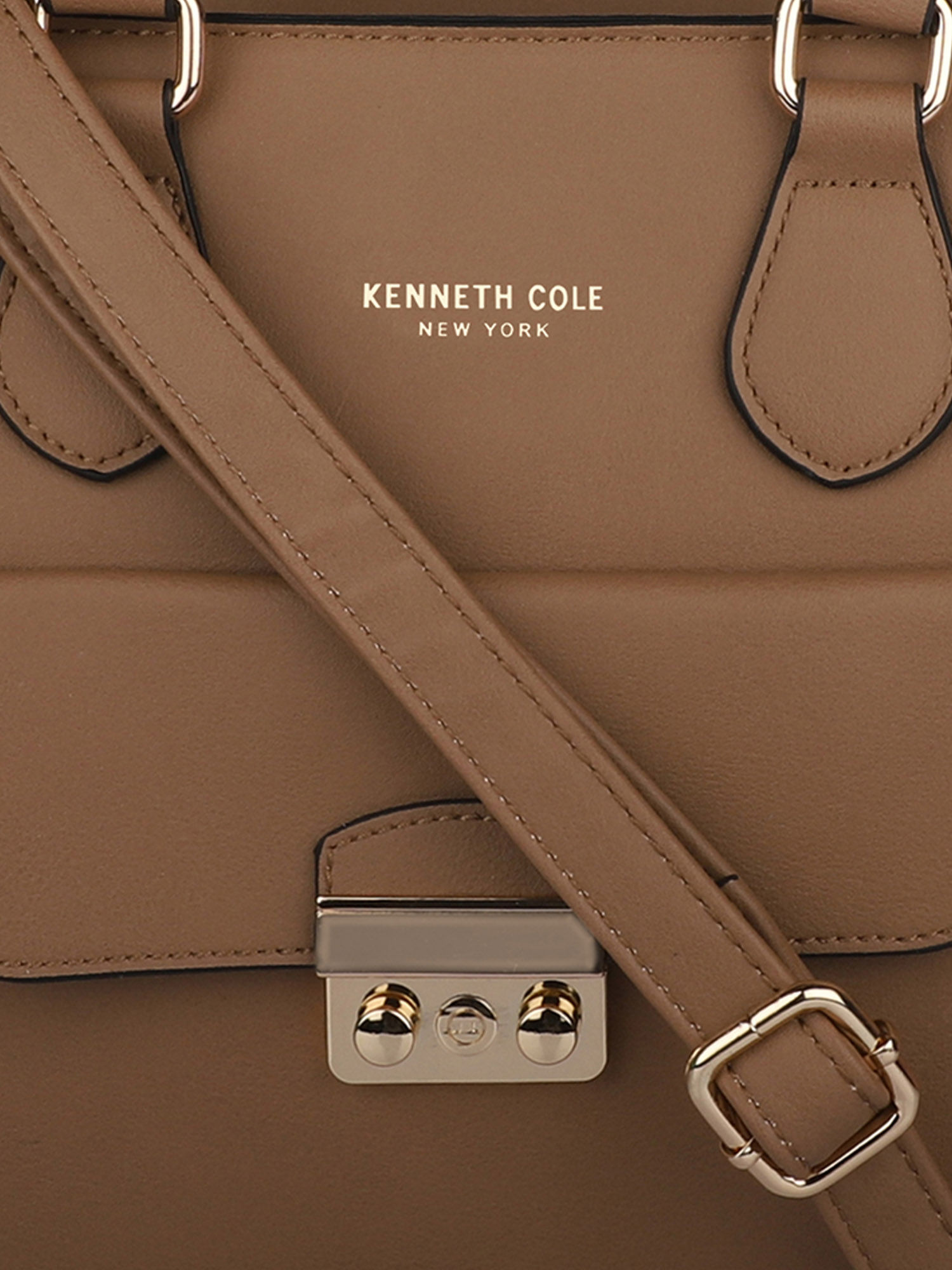 Buy Kenneth Cole Brown Solid Satchel Handbag Online