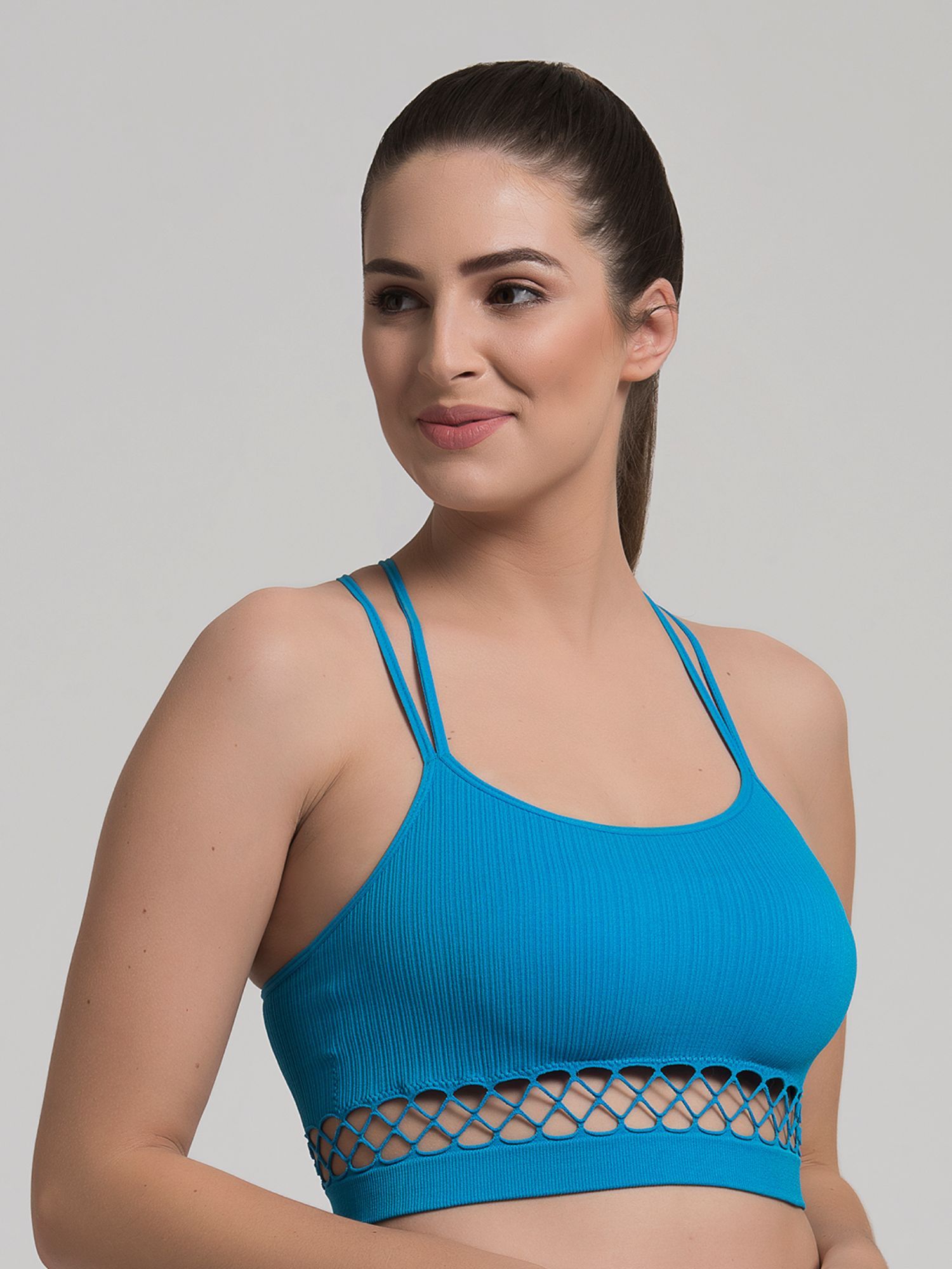 Buy Makclan Flex In Fit Sports Bra - Blue Online