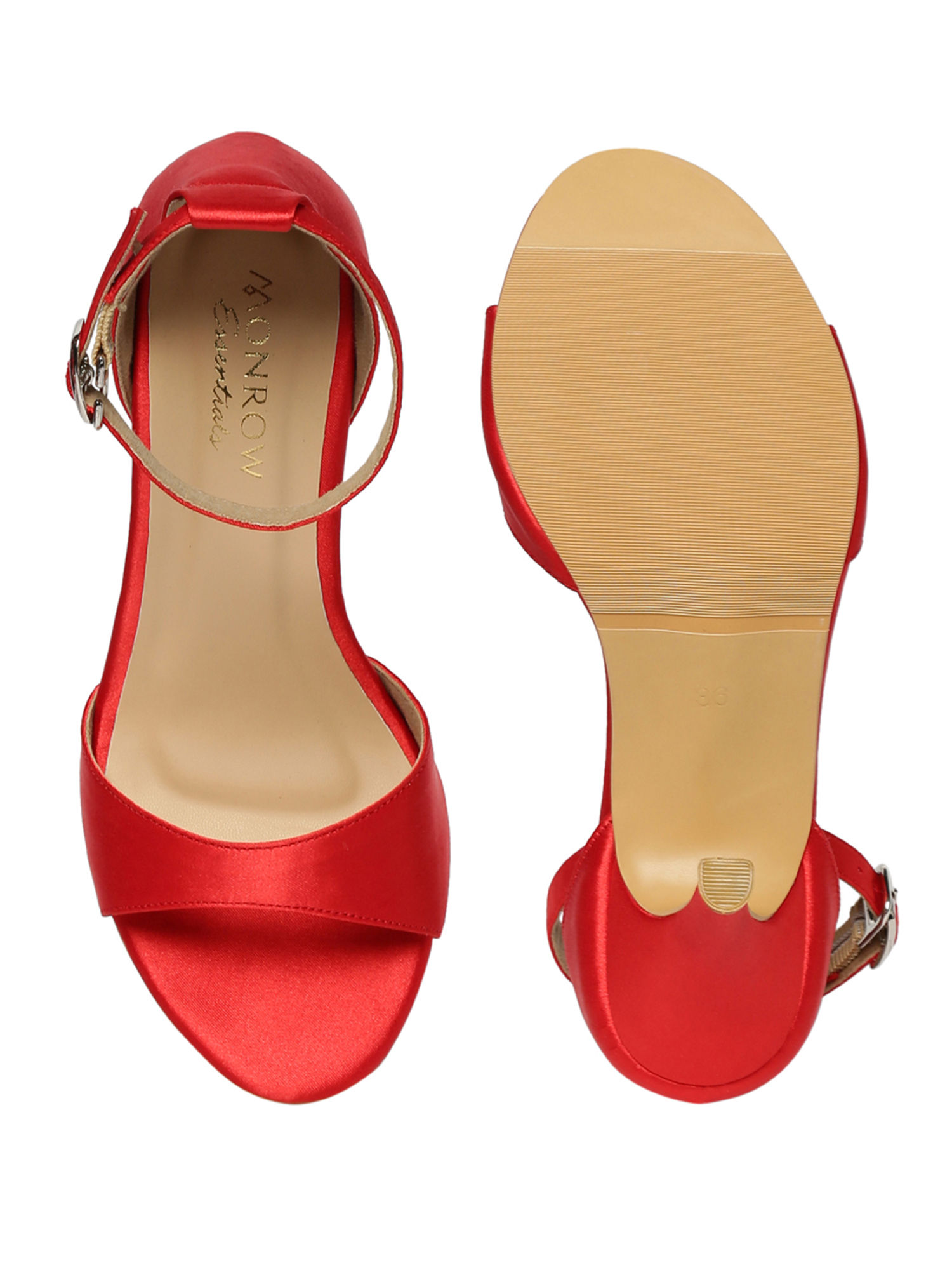 Buy Monrow Solid Cara Red Kitten Heel Online