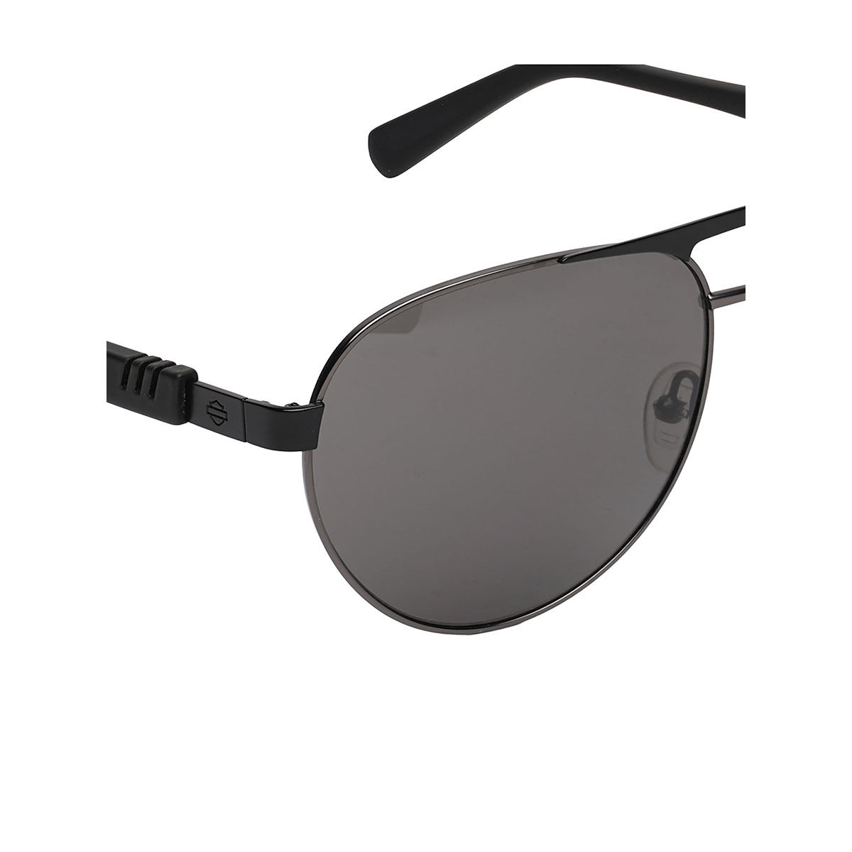 Buy Harley Davidson Black Lens Aviator Full Rim Round Black Frame ...