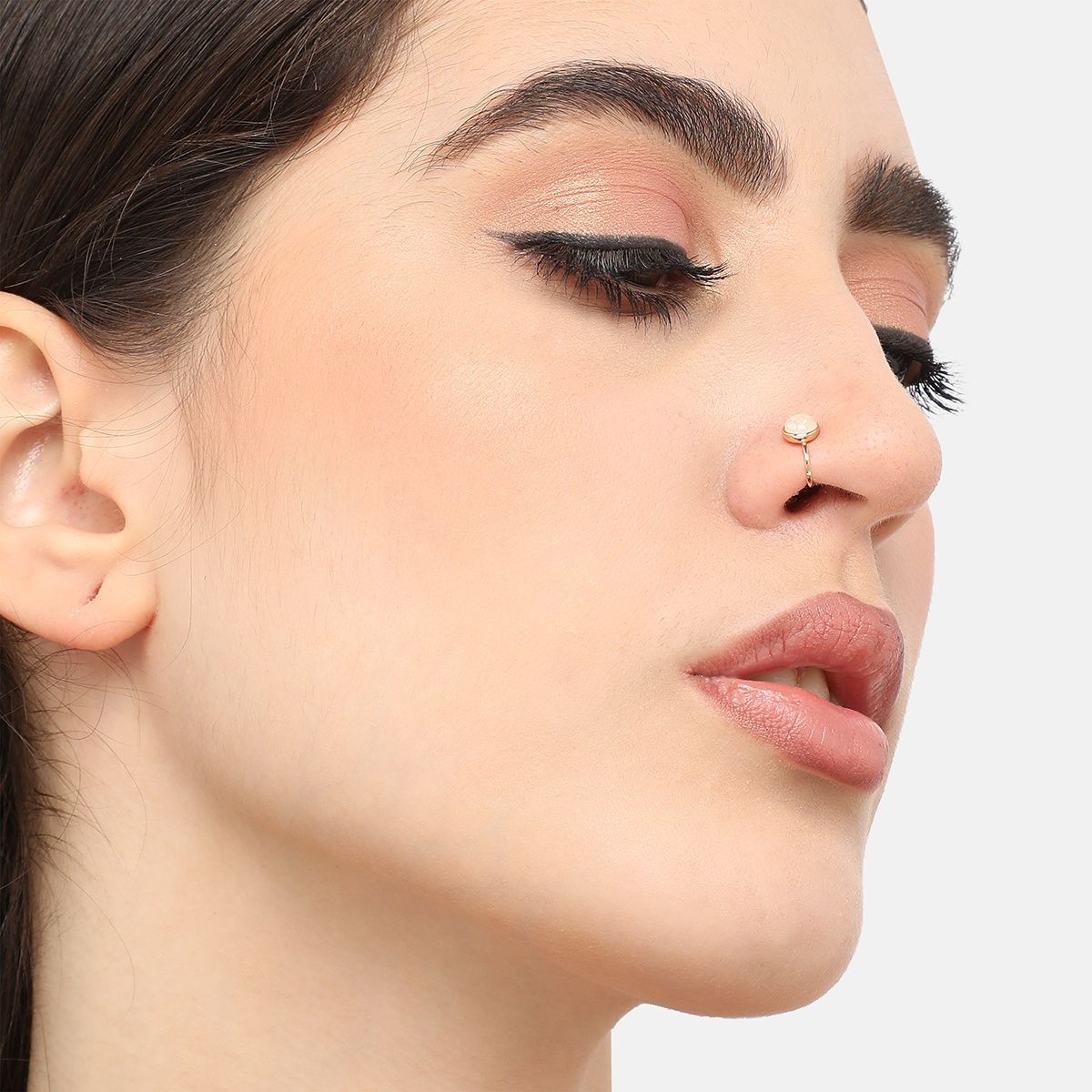 Buy SOHI Women Gold Plated Designer Pearl Nose Pin Online