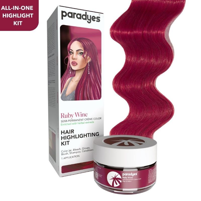 Paradyes Semi-Permanent Hair Highlighting Kit - Ruby Wine - Price History
