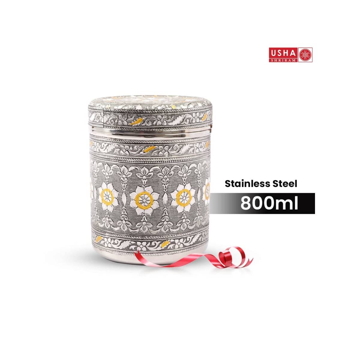 Buy Usha Shriram Silver Crafted Storage Box 800ml Online 9396