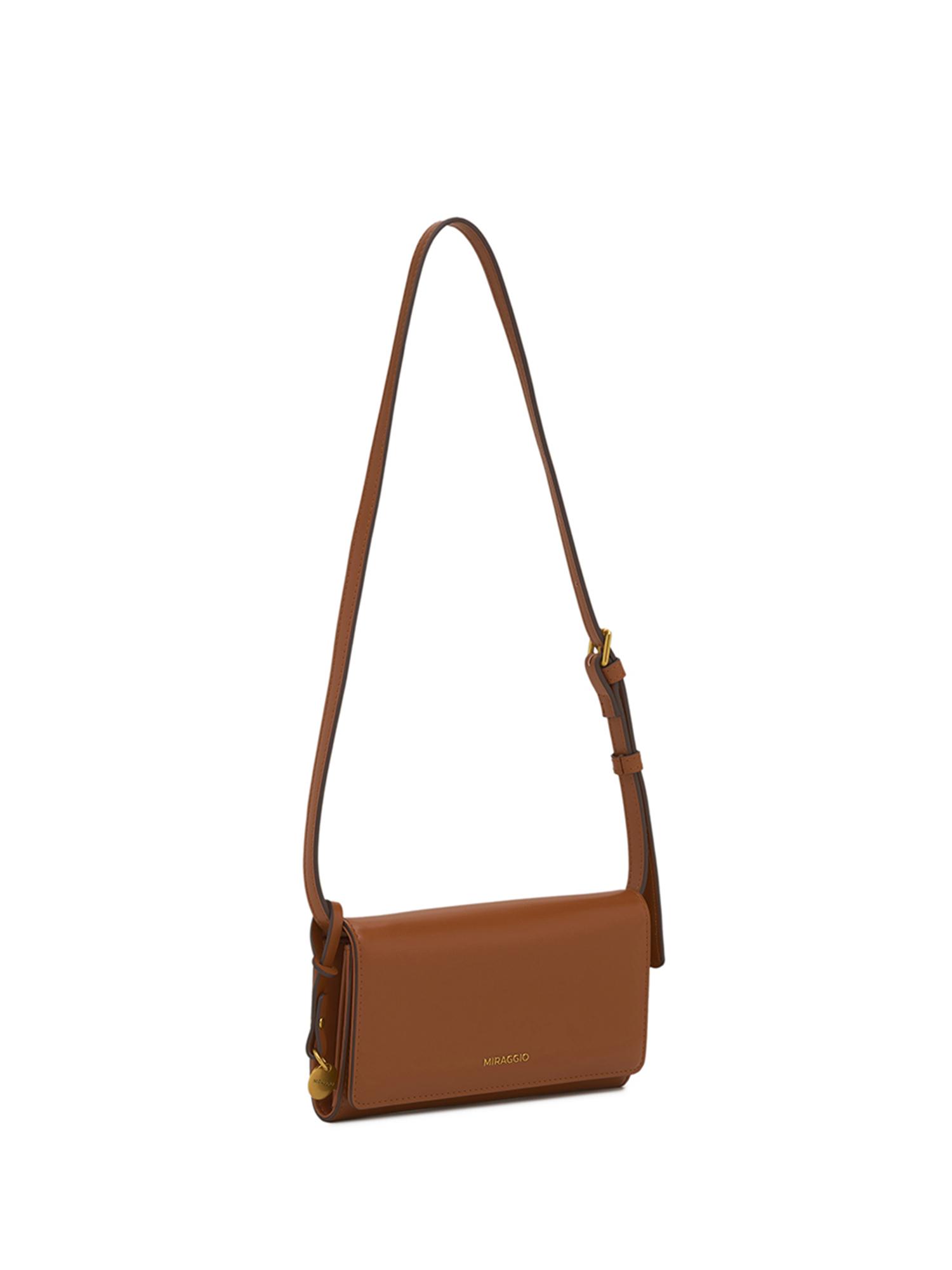 Buy MIRAGGIO Women Carly Tan Wallet With Detachable Strap (M) Online