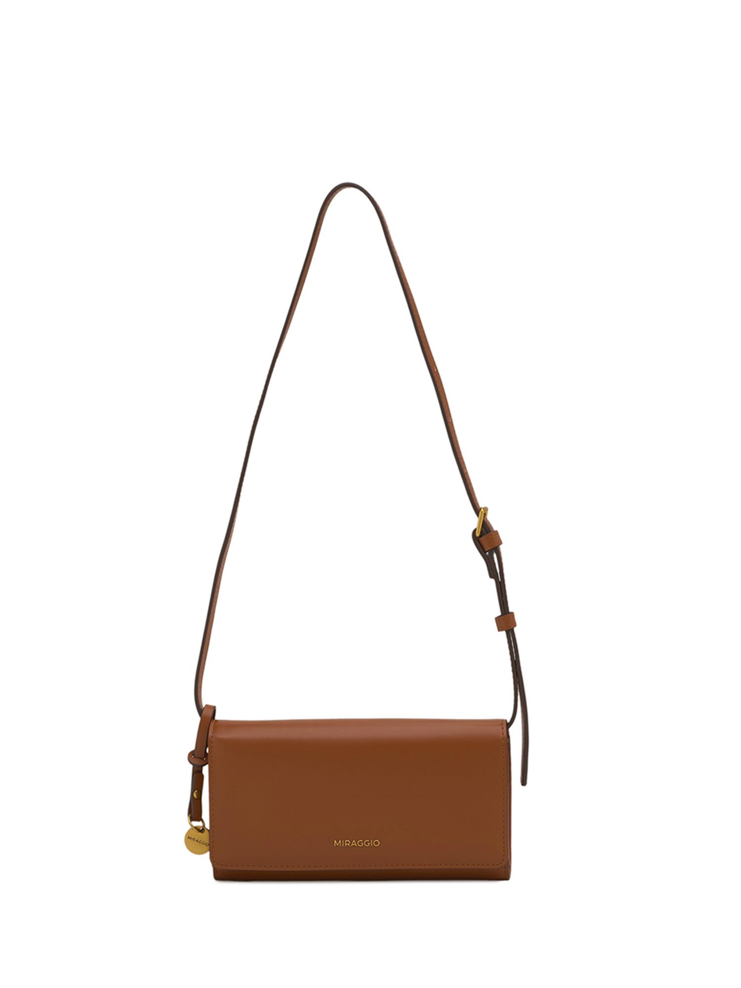 Buy MIRAGGIO Women Carly Tan Wallet With Detachable Strap (M) Online