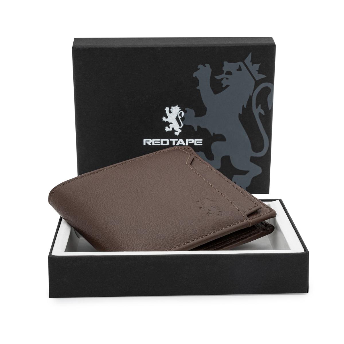 Buy Red Tape Men Brown Bifold Rfid Protected Leather Wallet Online