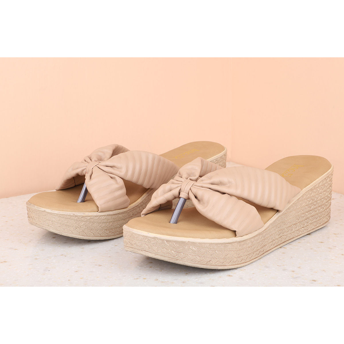 Inc.5 Textured Beige Wedges: Buy Inc.5 Textured Beige Wedges Online at ...