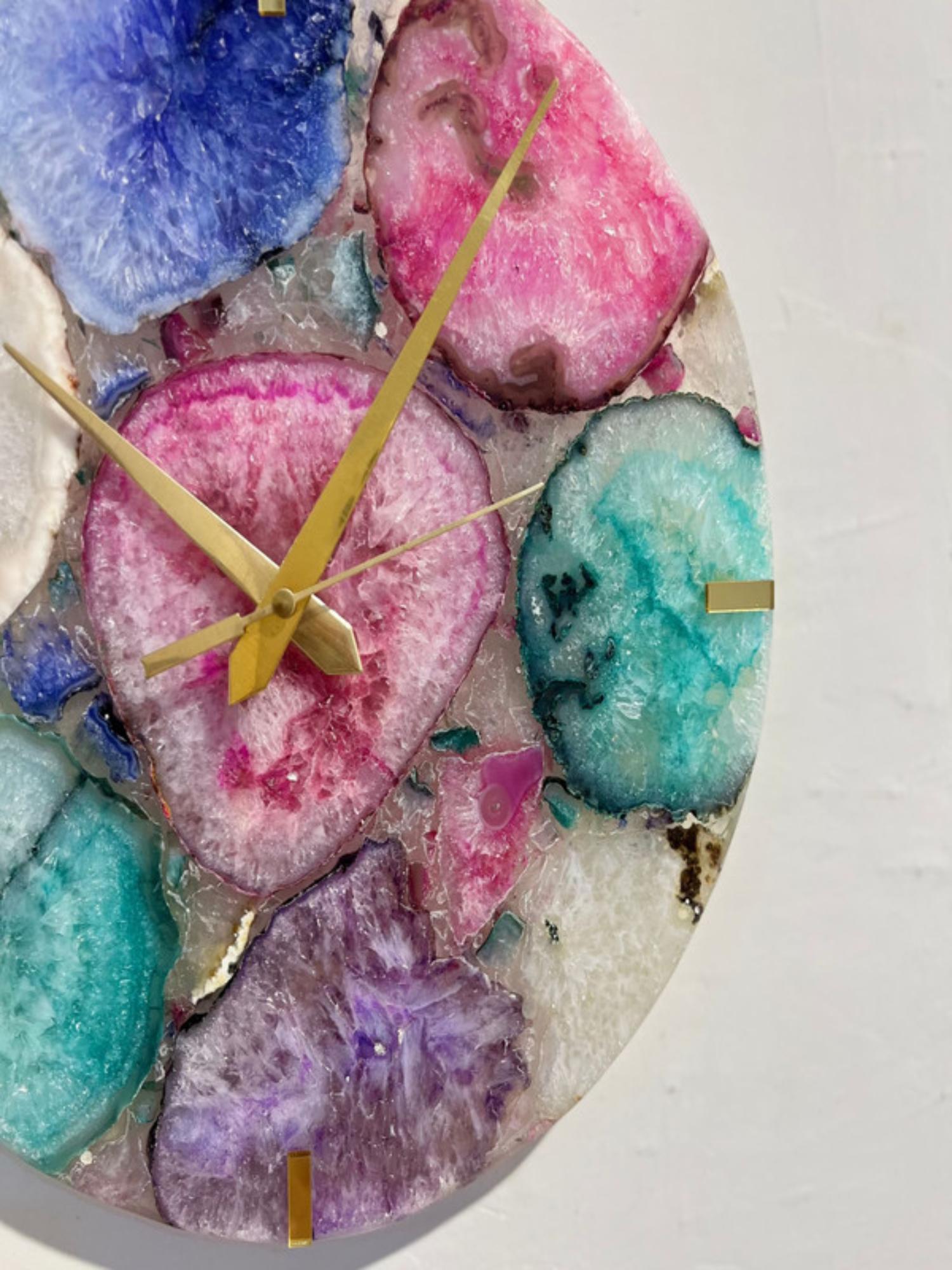Buy Homearte Agate Round Wall Clock - Multi-Color Online