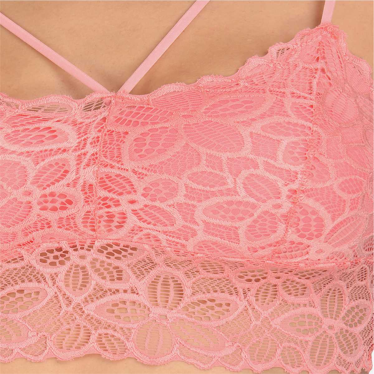 Buy Mod And Shy Lace Non Wired Lightly Padded Bralette Bra Pink Online