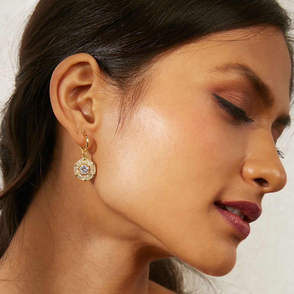 Pipa Bella by Nykaa Fashion CZ Circle Silver stones Studded Drop ...