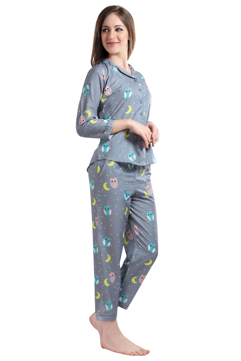 Piu The Wise Owl Pajama Set Grey Buy Piu The Wise Owl Pajama Set