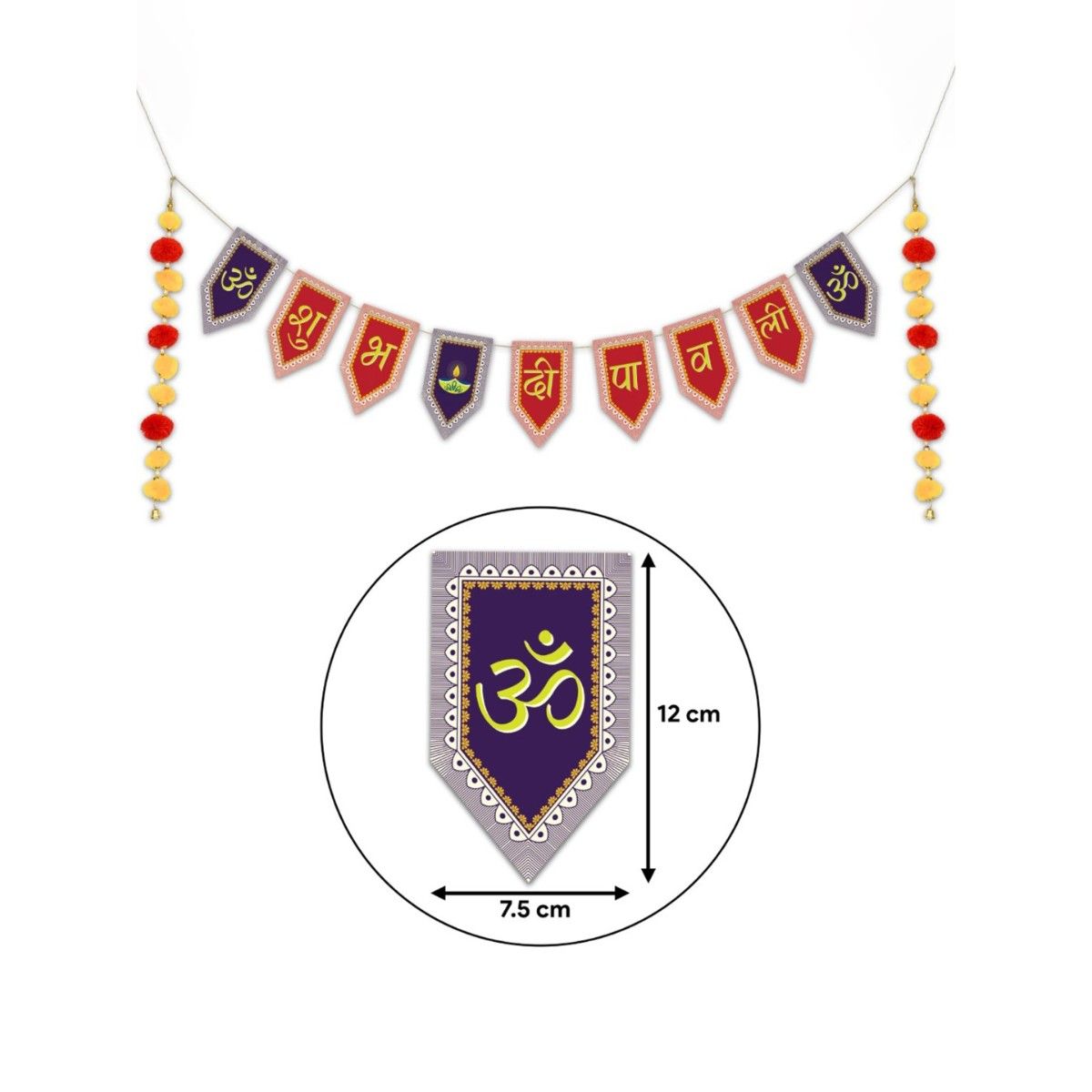 Indigifts Happy Diwali Banner 13 Pieces Rearrangeable Rangoli Combo ...