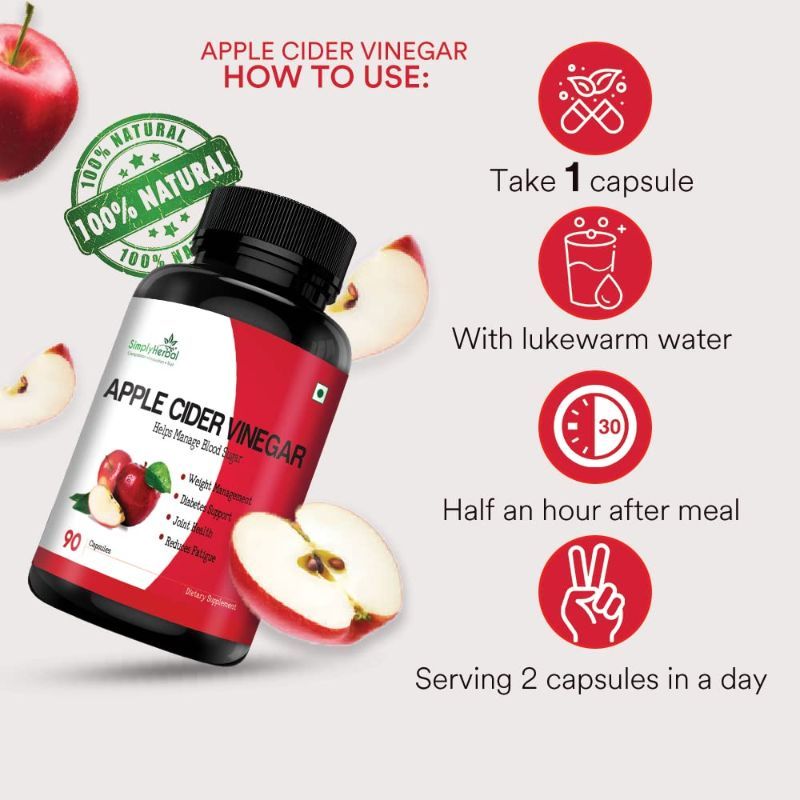 Buy Simply Herbal Apple Cider Vinegar Capsules 500mg Online