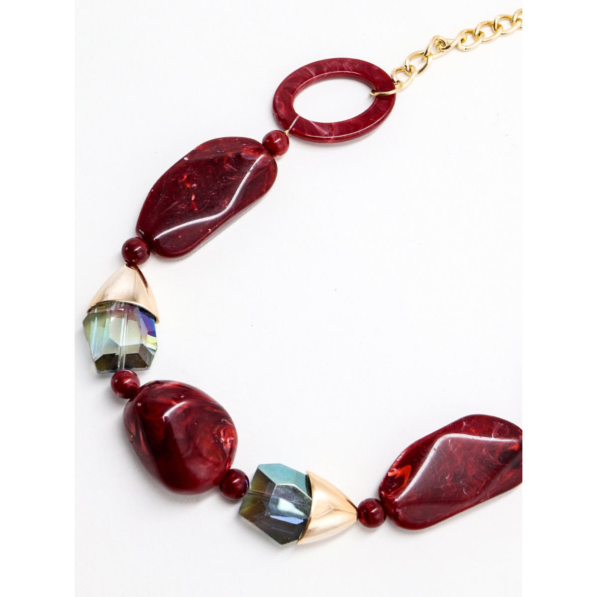 Odette Red Pebble-like Bead Necklace: Buy Odette Red Pebble-like Bead ...
