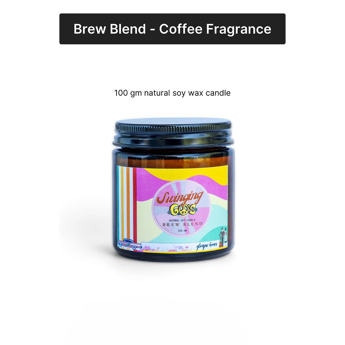 Buy Glimpse Homes 60S Gen Z Retro Rewind Jar Candles (Set Of 2) Online