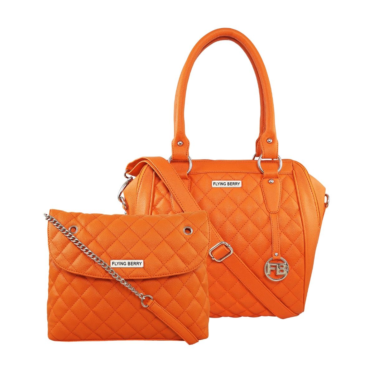 Buy FLYING BERRY Womens Orange Hand Bag Combo Pack of 2 Online