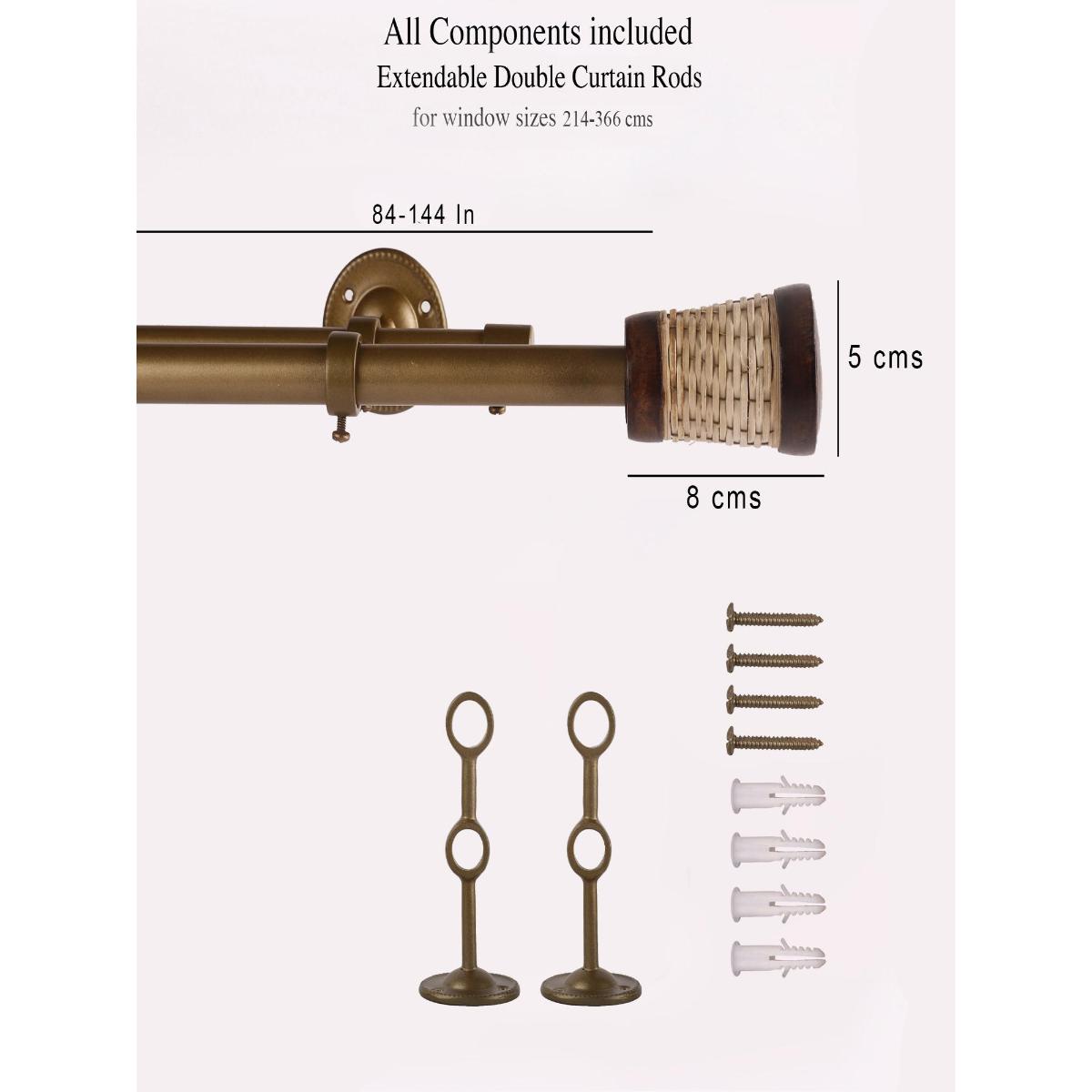 Buy The Decor Mart 48"-88" Wicker Wooden Wrap Finial Extendable Double ...