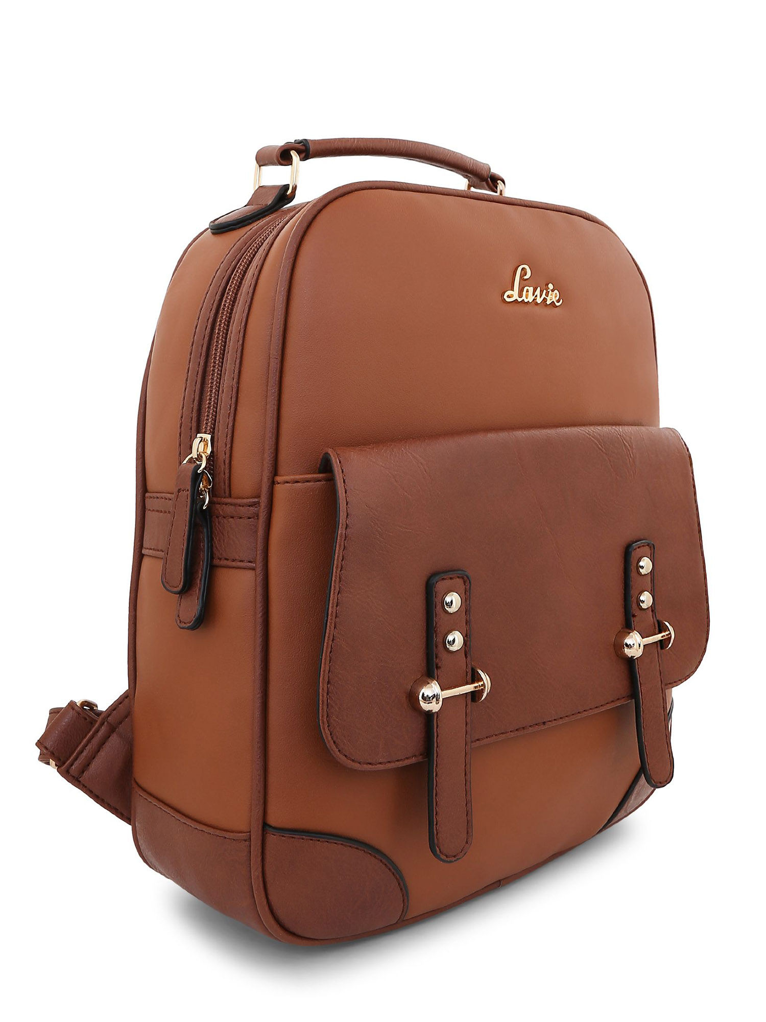 Buy Lavie Brown Polyurethane Rupi Backpack Online